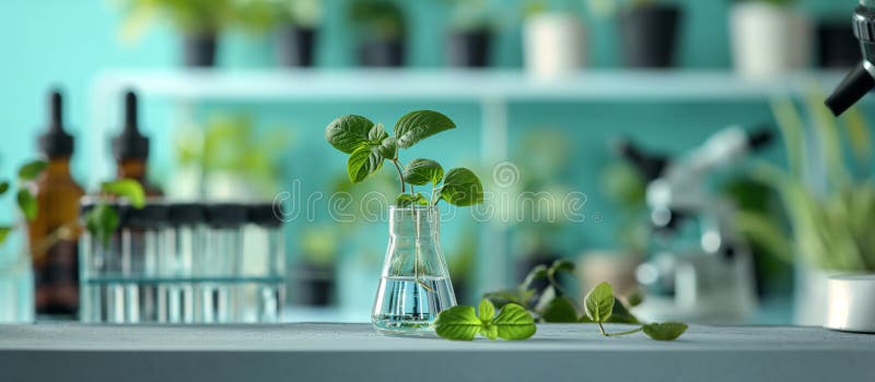 Science, Environment and Biotechnology Concept. Growing and Studying ...