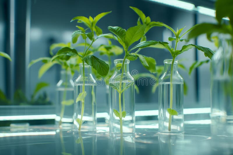 Growing and Studying Plants in Laboratory. Generative AI Stock ...
