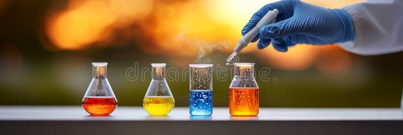 Science Experiment with Blue, Yellow, and Orange Fluids Research and ...