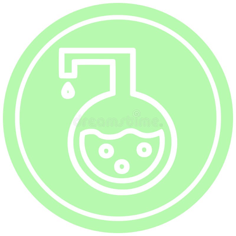 Science Experiment Circular Icon Symbol Stock Vector - Illustration of ...
