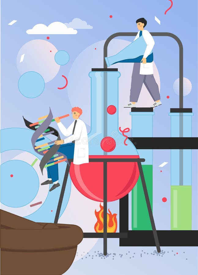 Science Experiment Concept Vector Poster Design Template Stock Vector ...