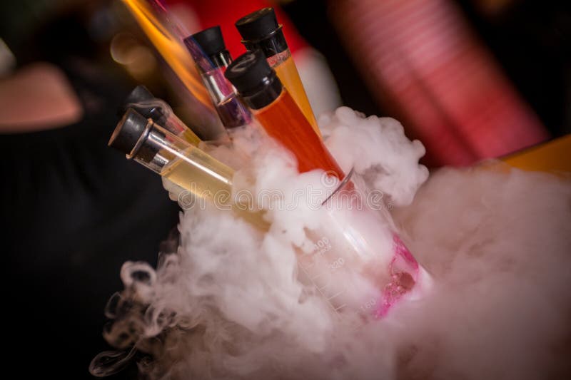 Science Experiment Drink with Fire Stock Photo - Image of mixed, smoke ...
