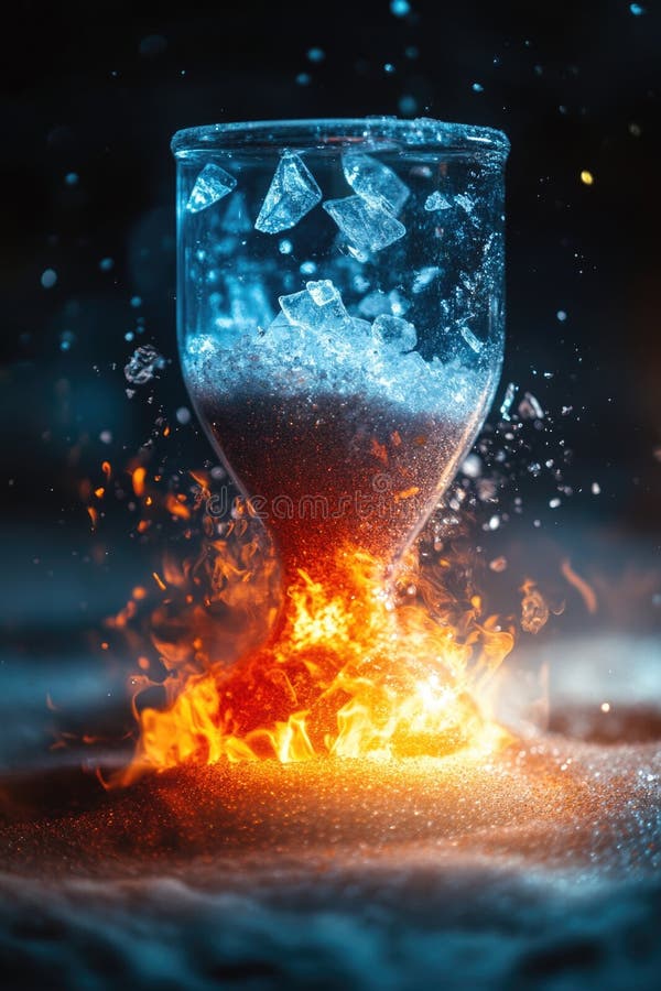 Science Experiment - Ice and Fire Chemistry Stock Image - Image of ...