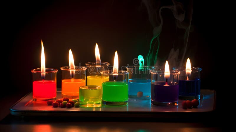 A Science Experiment Set Up with a Bunsen Burner and Beak Three Created ...