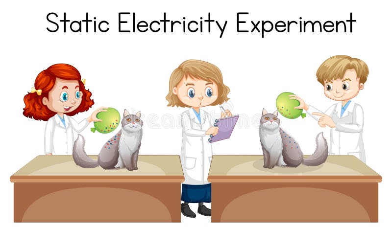 Science Experiment with Static Electricity Stock Vector - Illustration ...
