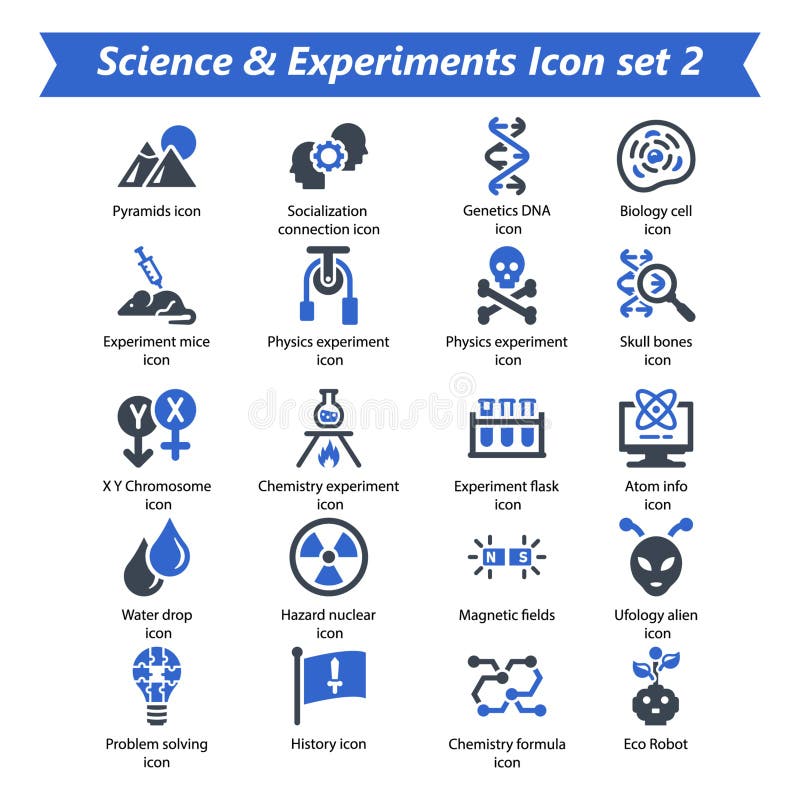 Science Experiments Icon Set 2 Stock Vector - Illustration of robot ...