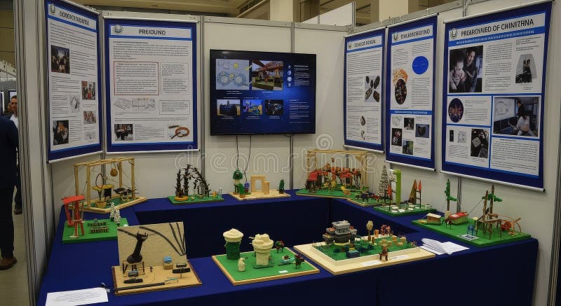 Science Fair Exhibition with Student Projects and Models Stock ...