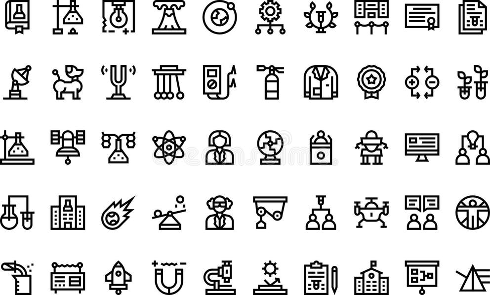 Science Fair Icons High-Quality Vector Icons Collection with Editable ...