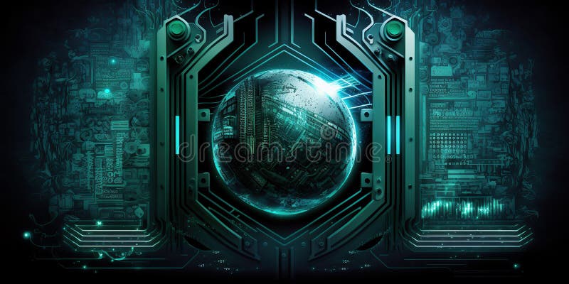Science Fiction Abstract Digital Matrix. Sci-fi Platform Background ...