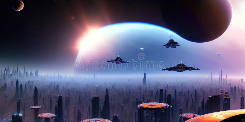 Alien Ships in Interstellar Space, Generated by Artificial Intelligence ...