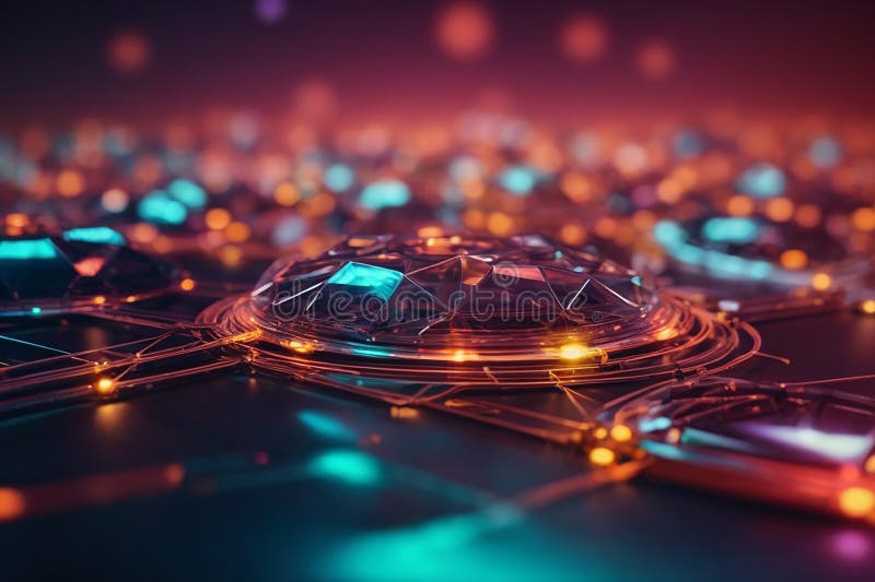 Abstract Science Fiction Network 3D Rendering Background. Ai Generated ...