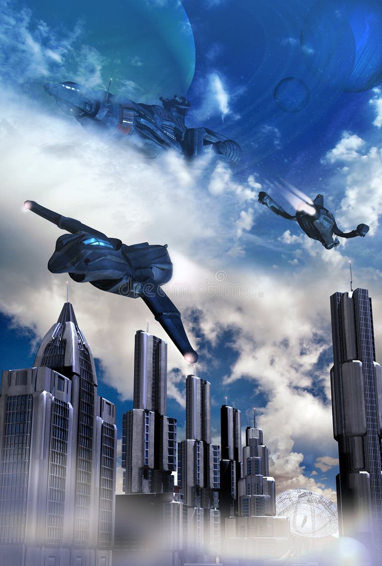 Science Fiction City Stock Illustrations – 48,841 Science Fiction City ...