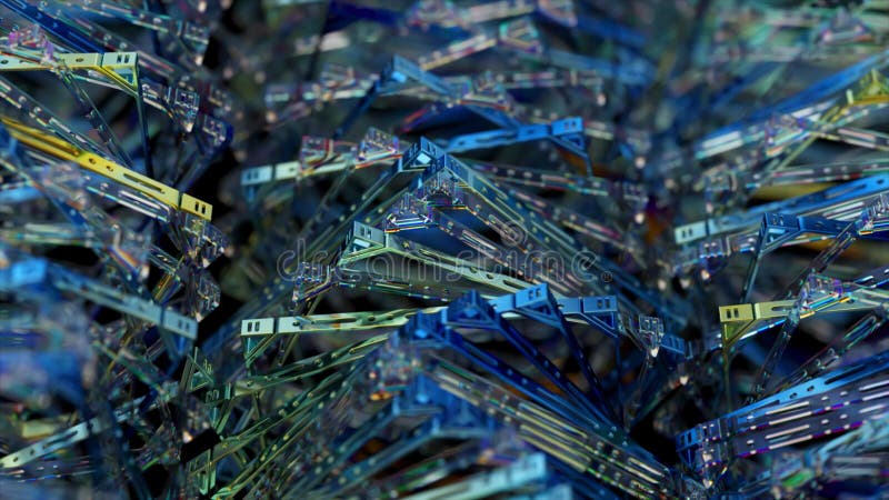 Science Fiction Concept. Many Flat Rectangular Objects Located One ...