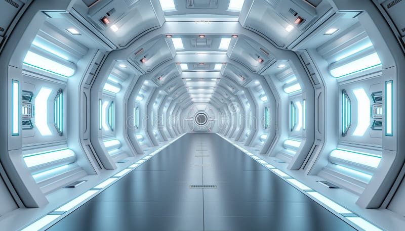 Science Fiction Corridor in High-tech Style Stock Image - Image of ...