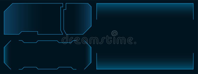 Science Fiction Elements for the GUI, UI Interface. Holographic Frames ...