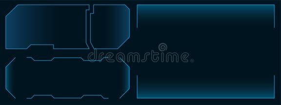 Science Fiction Elements for the GUI, UI Interface. Holographic Frames ...