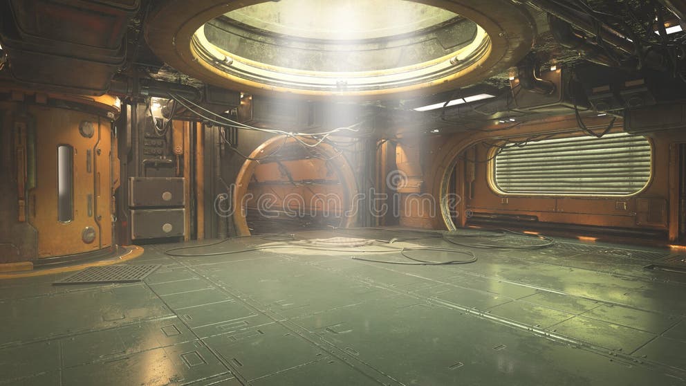 Science Fiction Fantasy Future Underground Tunnel Complex with Cables ...