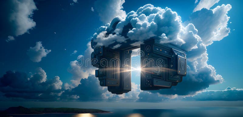 Illustration Concept of Cloud Computing Service Future Data Storage ...