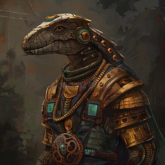 Science Fiction God Cyborg Sobek Stock Illustration - Illustration of ...