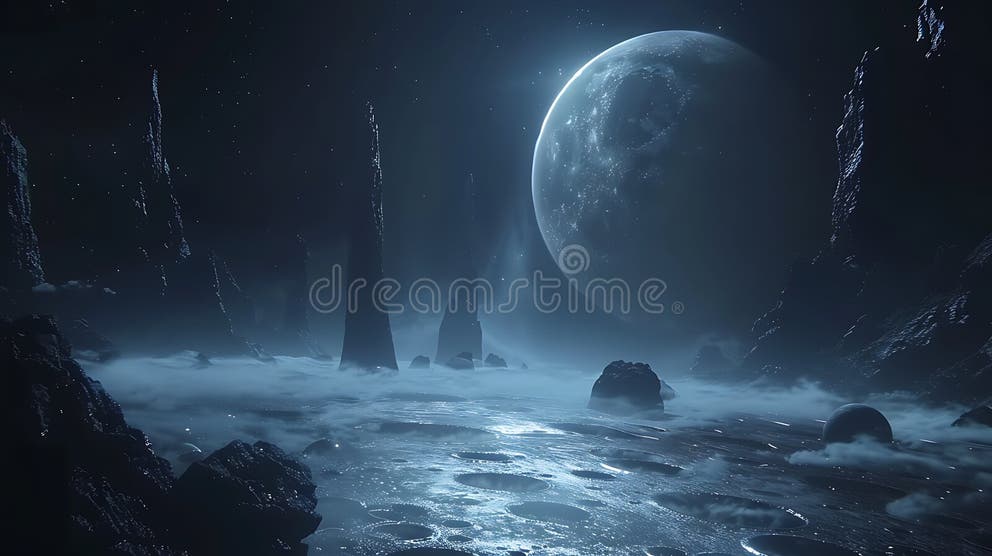 Science Fiction Image, Deep Deep Space with Giant Planets, Hot Stars ...