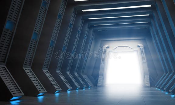 Science fiction interior stock illustration. Illustration of interior ...