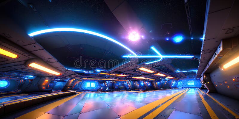 Interior of an Interstellar Spaceship, Generated by Artificial ...