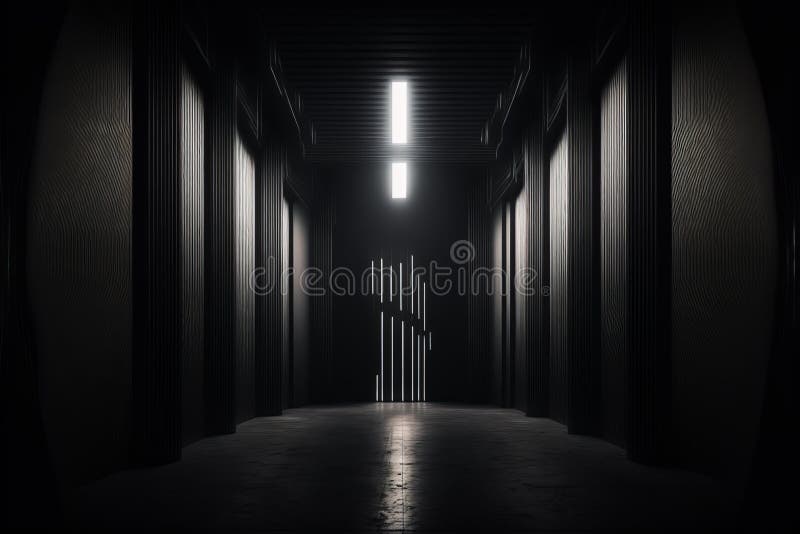 Science Fiction Interior Scene- Sci-fi Corridor Render Scene with Neon ...