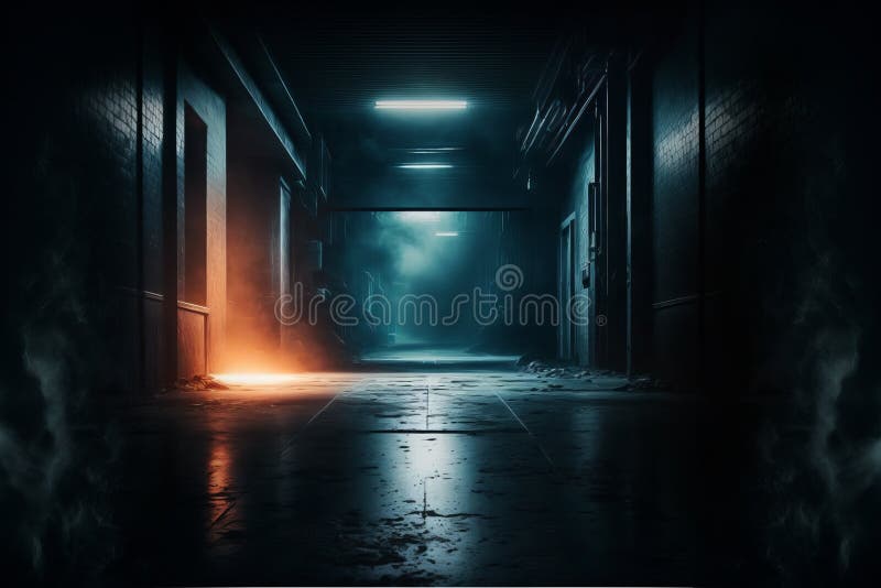 Science Fiction Interior Scene- Sci-fi Corridor Render Scene with Neon ...