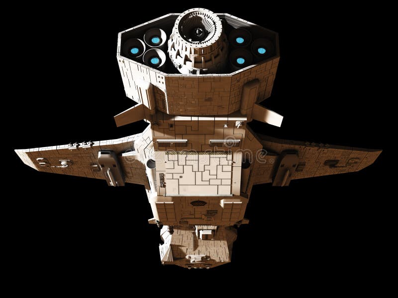 Science Fiction Interplanetary Spaceship - Underneath Rear View Stock ...