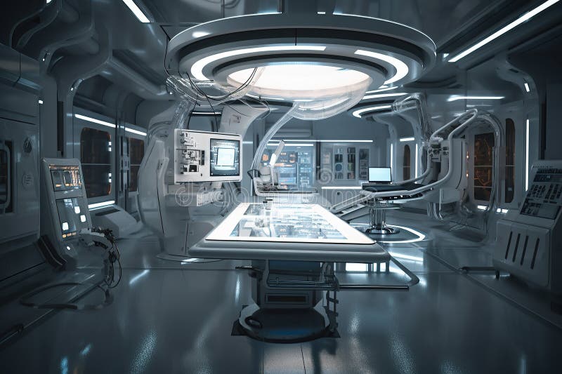 Science Fiction Laboratory Interior Created by Generative AI Stock ...