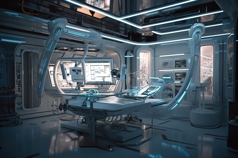 Science Fiction Laboratory Interior Created by Generative AI Stock ...