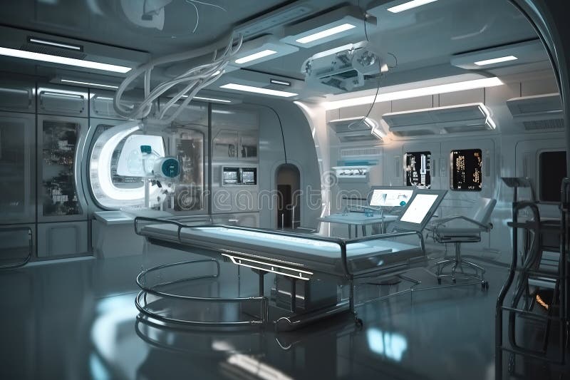 Science Fiction Laboratory Interior Created by Generative AI Stock ...