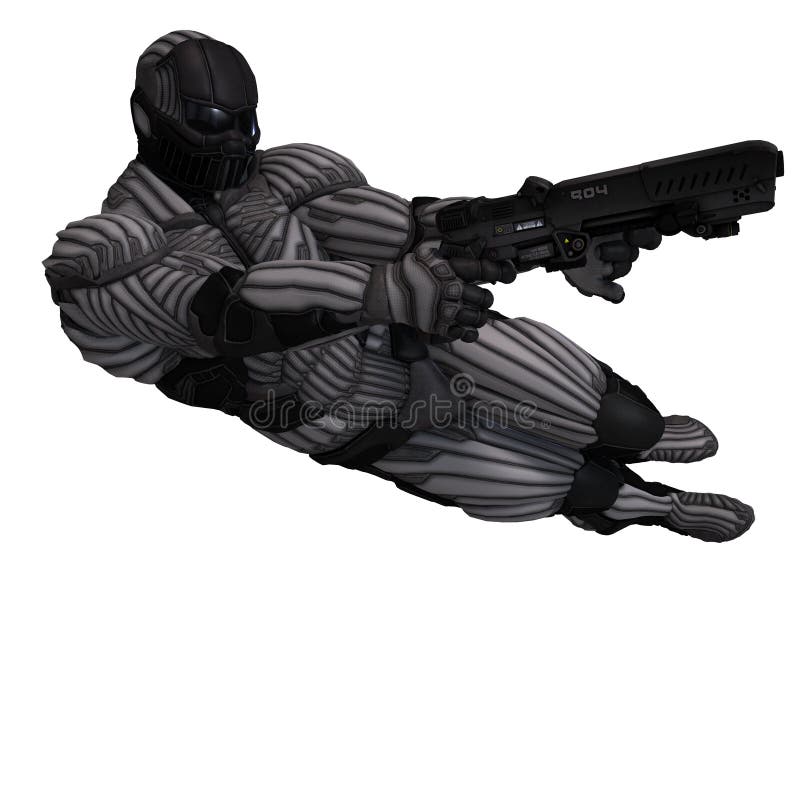 Science Fiction Male Character in Futuristic Suit Stock Illustration ...