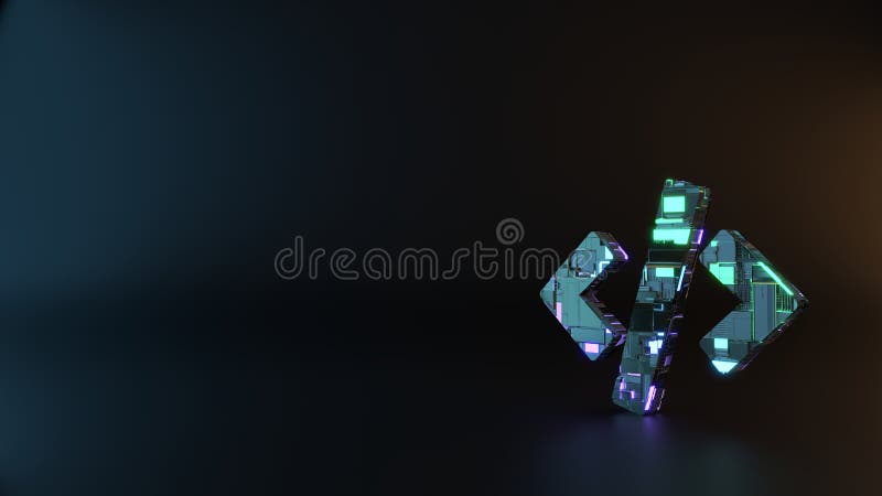 Science Fiction Metal Symbol of Code Tag Icon Render Stock Image ...