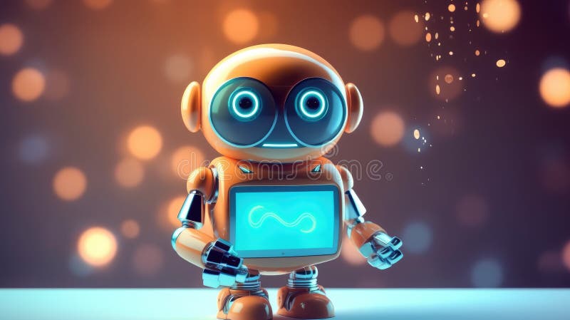Science Fiction Picture of Cute Robot for Chat Bot Program Assist Human ...
