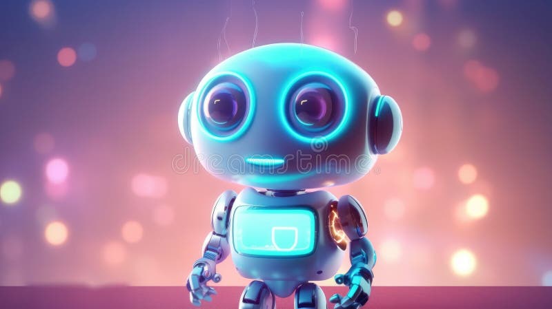 Science Fiction Picture of Cute Robot for Chat Bot Program Assist Human ...