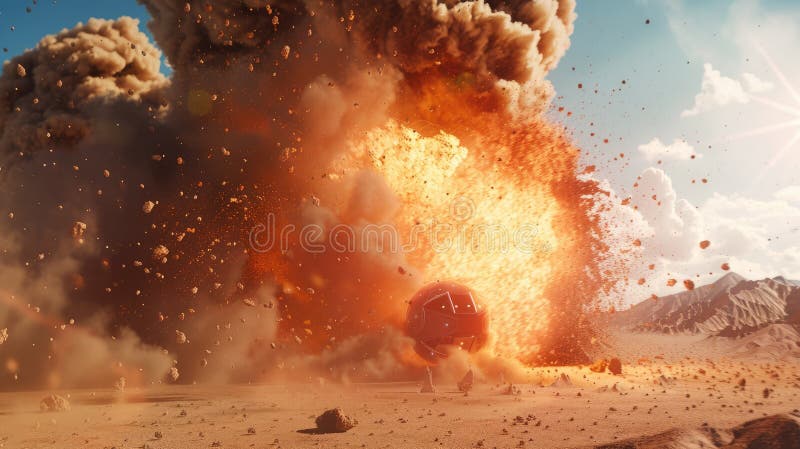 Visually Stunning Futuristic Desert Explosion and Spacecraft Crash in ...