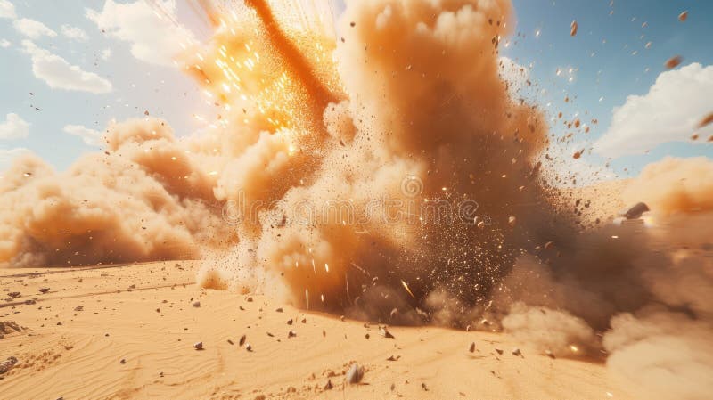 Visually Stunning Futuristic Desert Explosion and Spacecraft Crash in ...