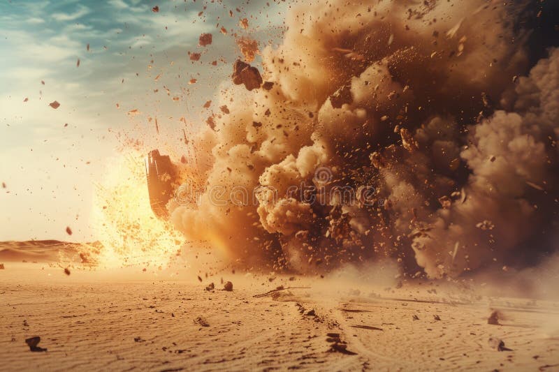 Visually Stunning Futuristic Desert Explosion and Spacecraft Crash in ...
