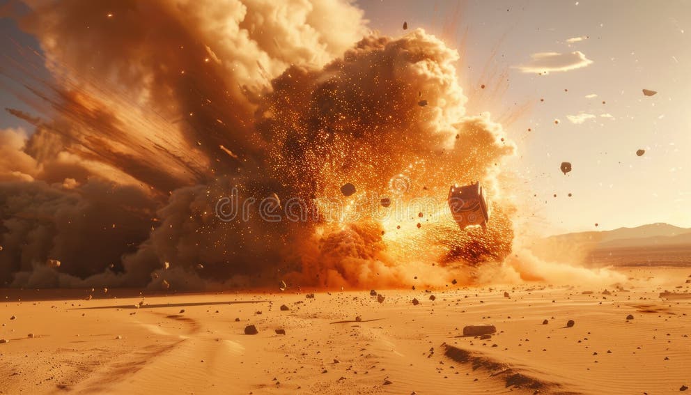 Visually Stunning Futuristic Desert Explosion and Spacecraft Crash in ...