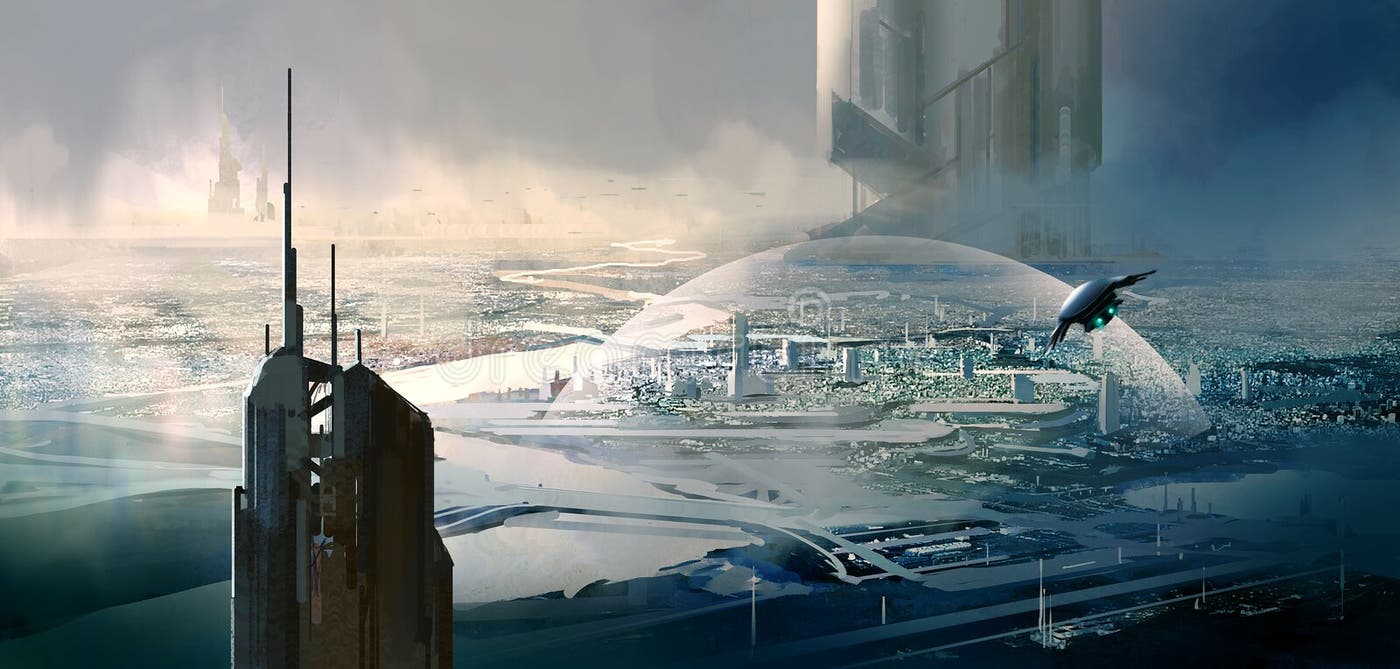 Futuristic Science Fiction Structures Stock Illustrations – 8,790 ...