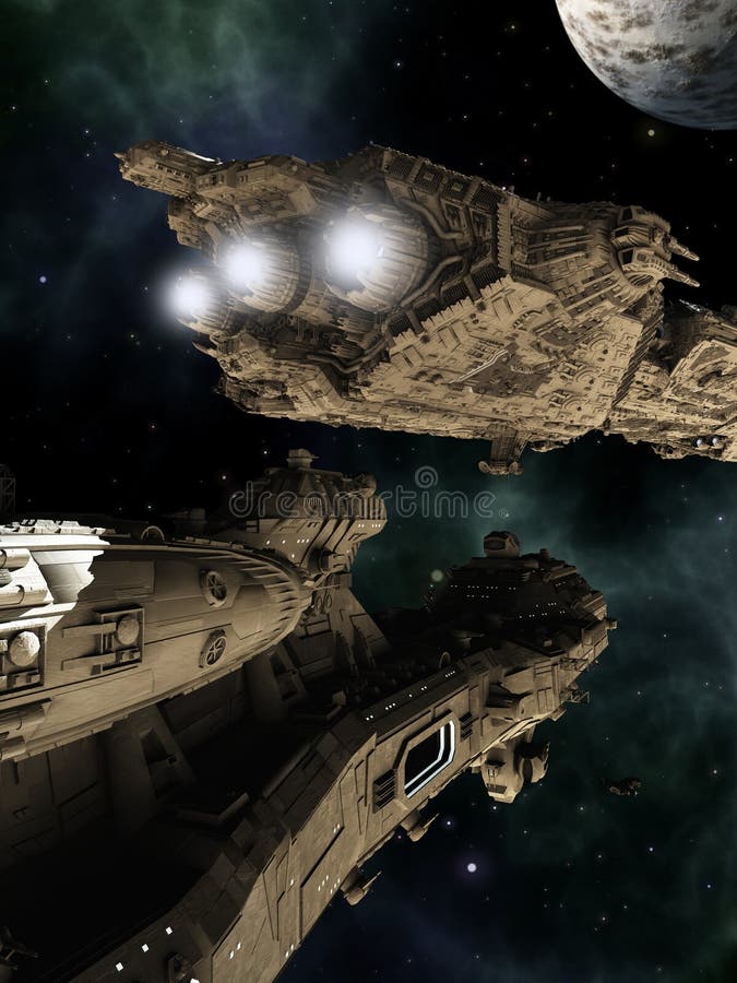 Space base on a far planet stock illustration. Illustration of conquest ...