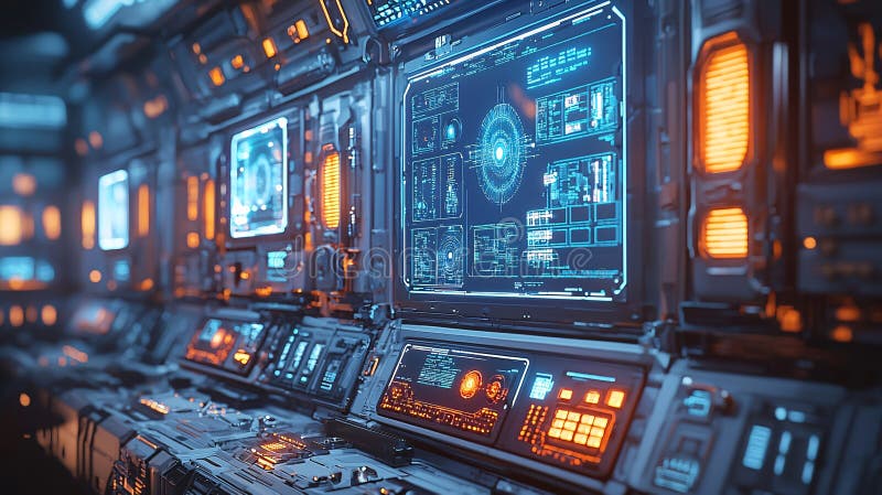 Science Fiction Spacecraft Control Panel Stock Illustration ...