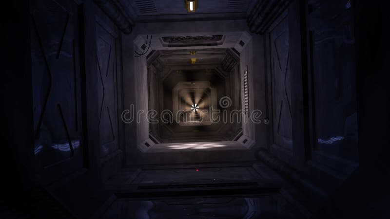 Science Fiction Ventilation Shaft. Industrial Fan Inside Scary ...