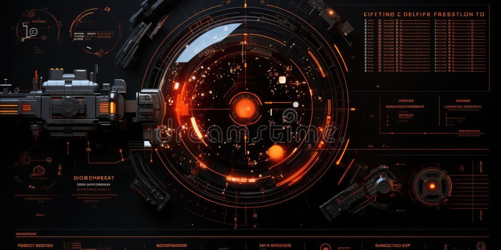 Science Fiction Work Interface with Some Graphical Text. Work Interface ...