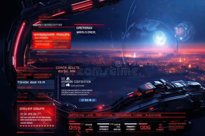 Science Fiction Work Interface with Some Graphical Text. Work Interface ...