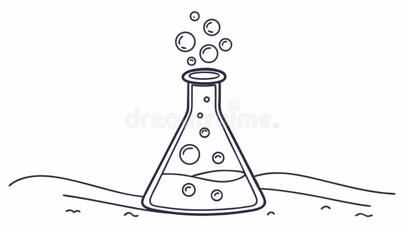 Science Flask with Bubbling Liquid Illustration, Chemistry and ...
