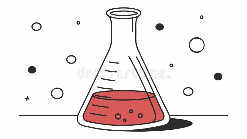 Science Flask with Bubbling Liquid Illustration, Chemistry and Reaction ...