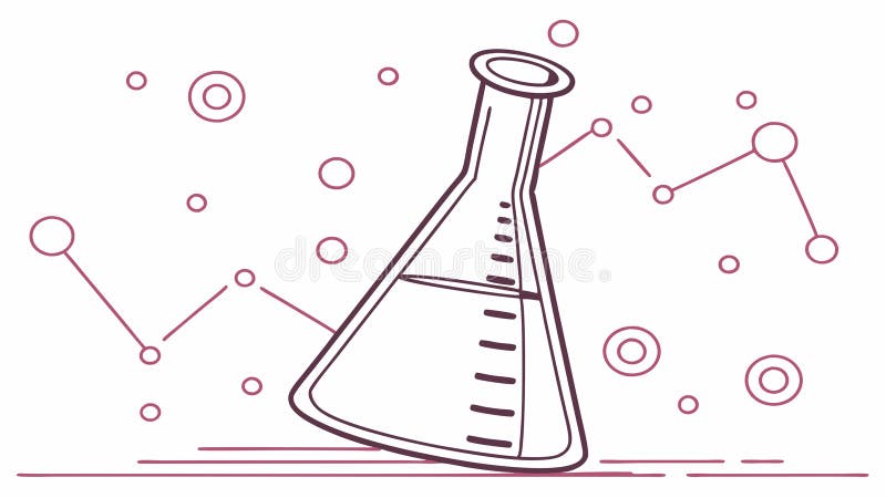 Science Flask with Data Points Illustration, Chemistry, Analysis, and ...