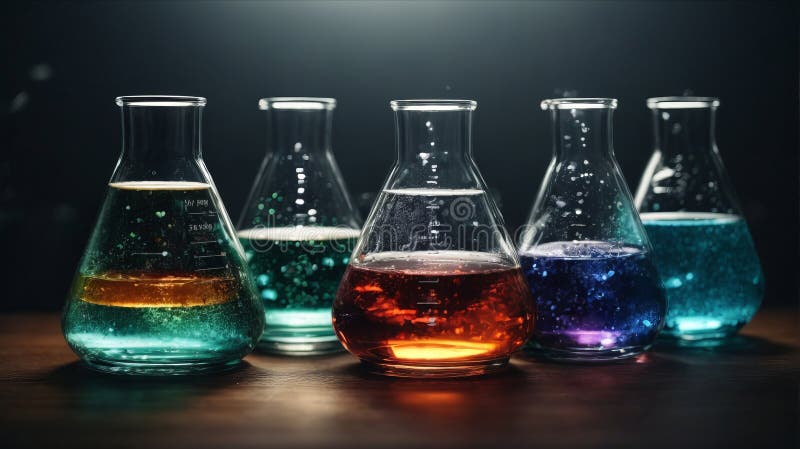 Science Flask Liquid Realistic Set with Volume Symbols Isolated ...